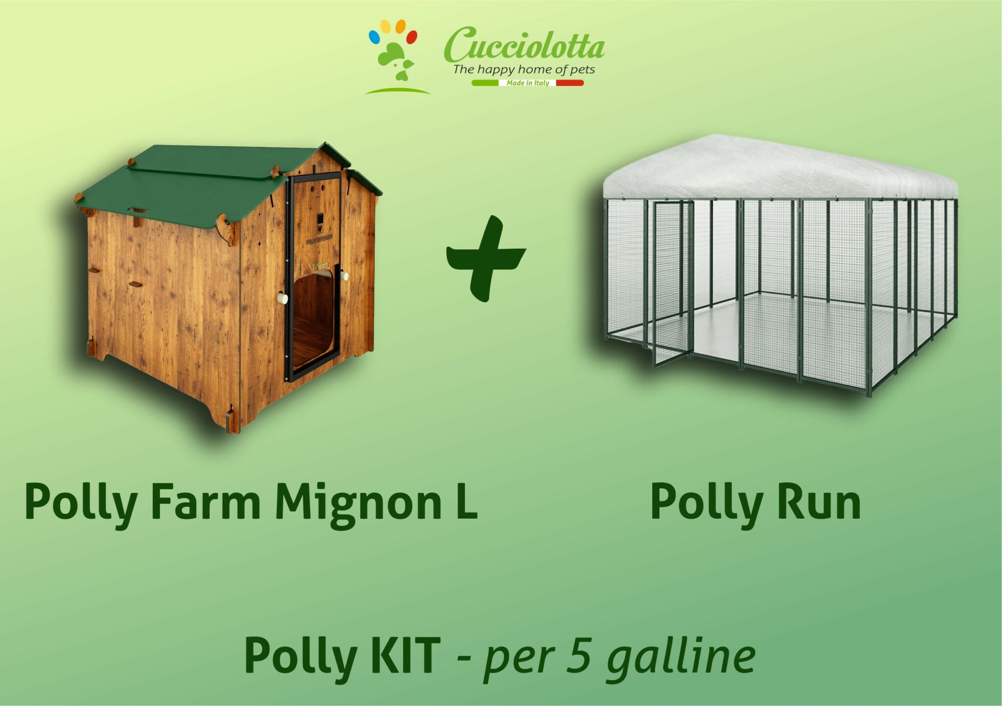 Polly KIT für 5 Legehennen Hühnerstall Modell POLLY FARM MIGNON L ...